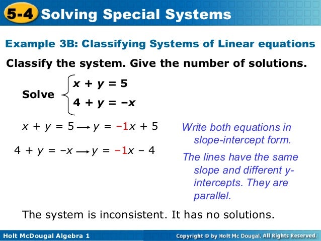 Solving special systems
