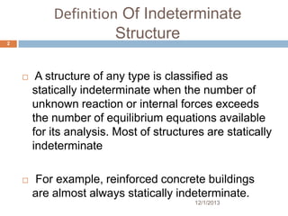 Solving statically indeterminate structure: moment coefficient method | PDF