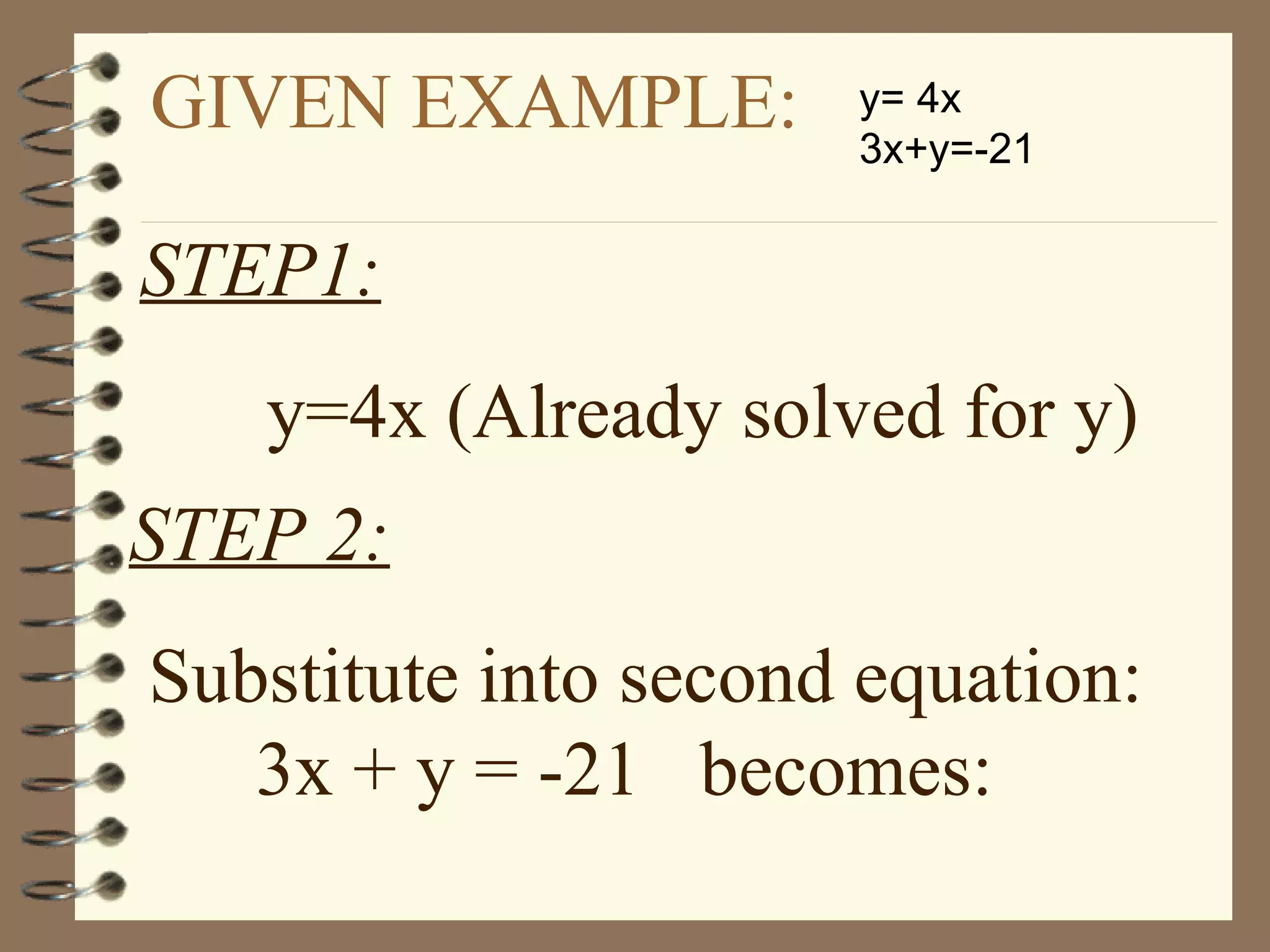 Solving Systems by Substitution | PPT