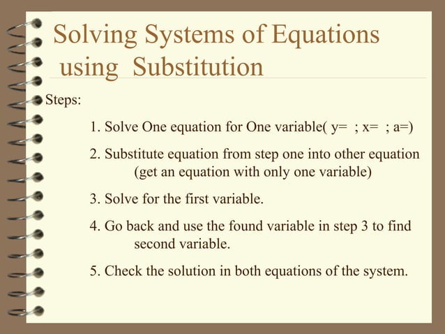 Solving Systems by Substitution | PPT | Programming Languages | Computing