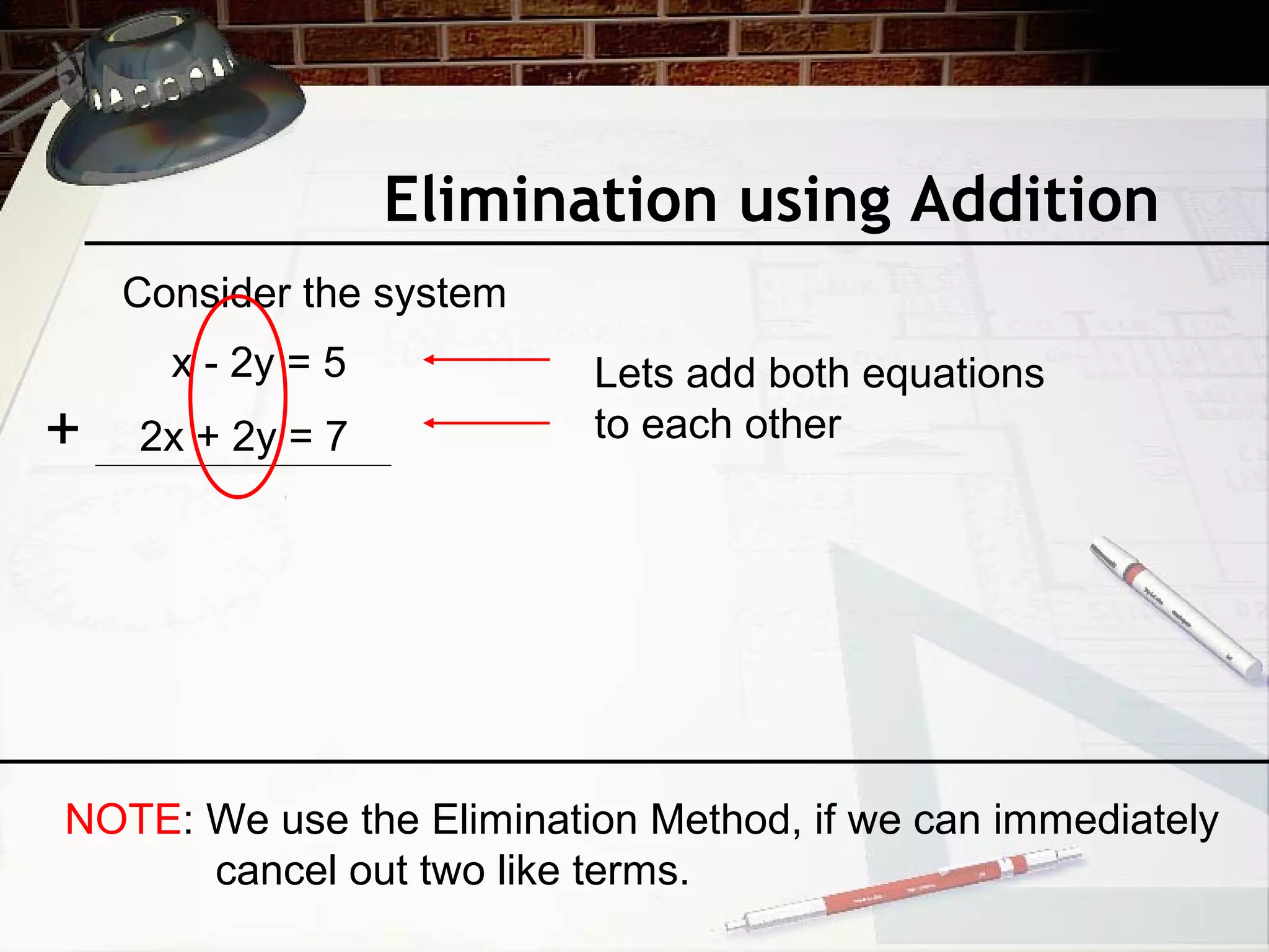 Solving Systems - Elimination NOTES | PPT