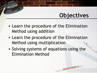 Solving Systems - Elimination NOTES | PPT
