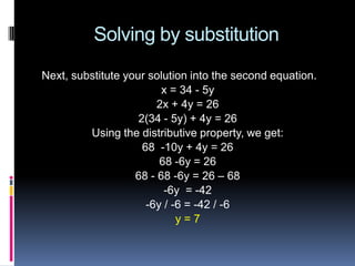 Solving systems of equations | PPT