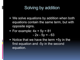 Solving systems of equations | PPT