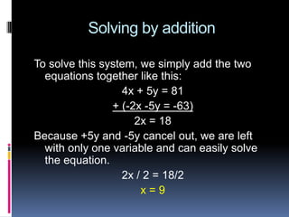 Solving systems of equations | PPT