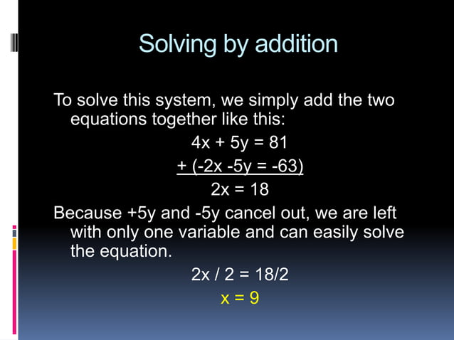 Solving systems of equations | PPT