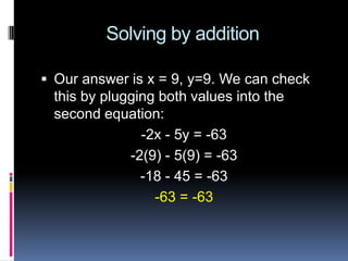 Solving systems of equations | PPT