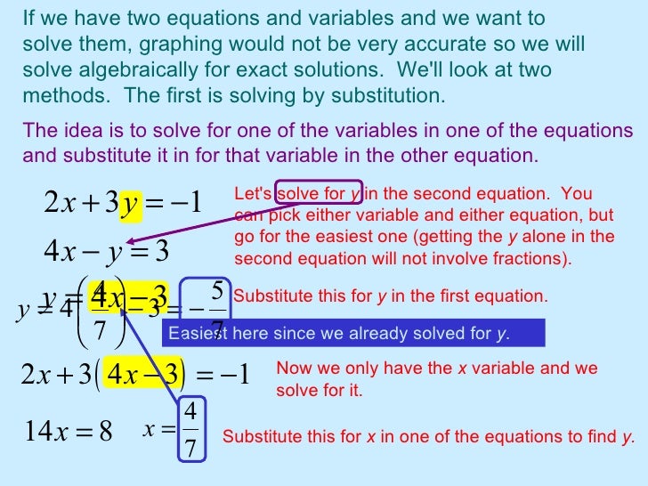 Solving systems of equations in 3 variables