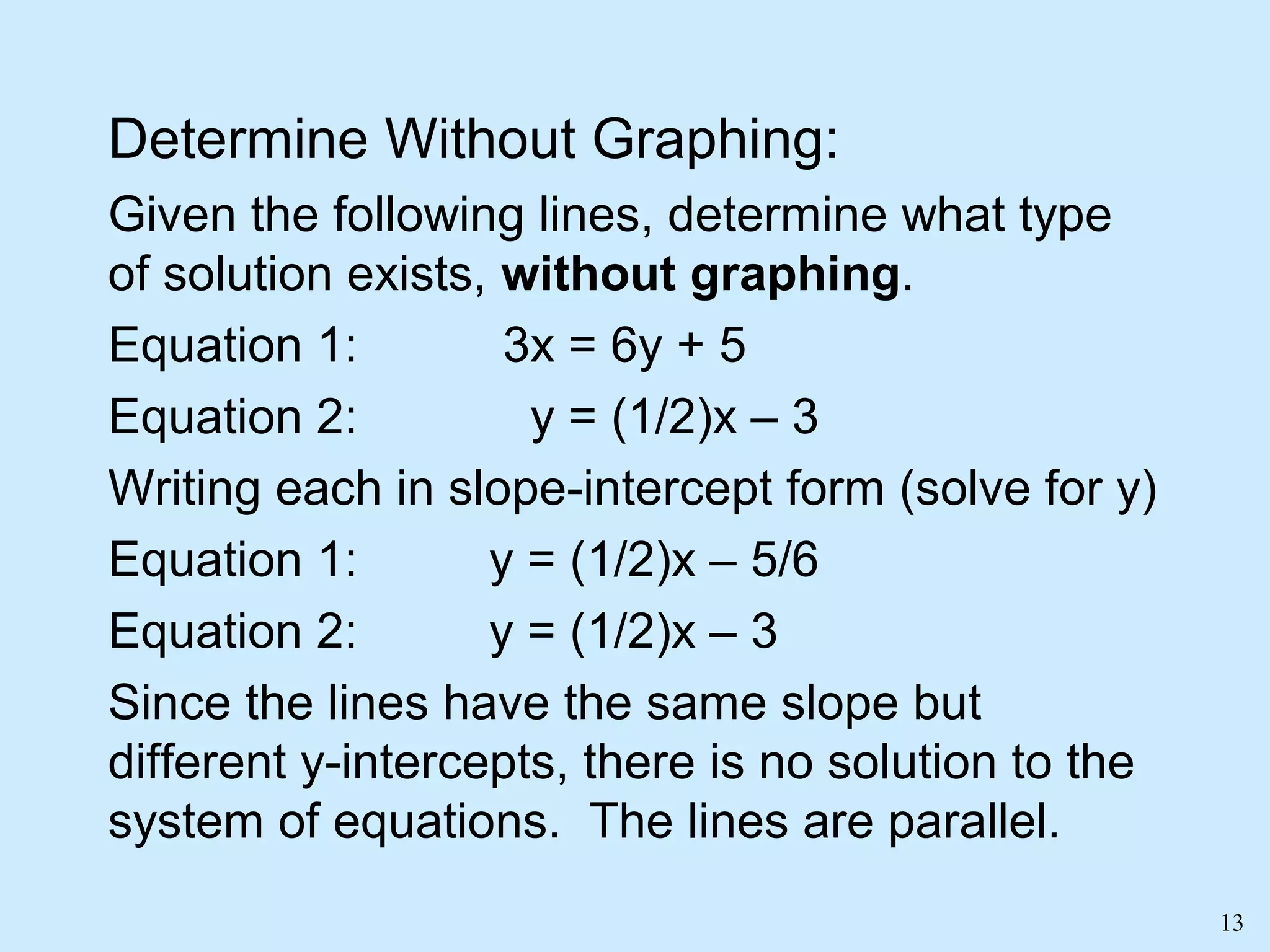 Solving systems of Linear Equations | PPT
