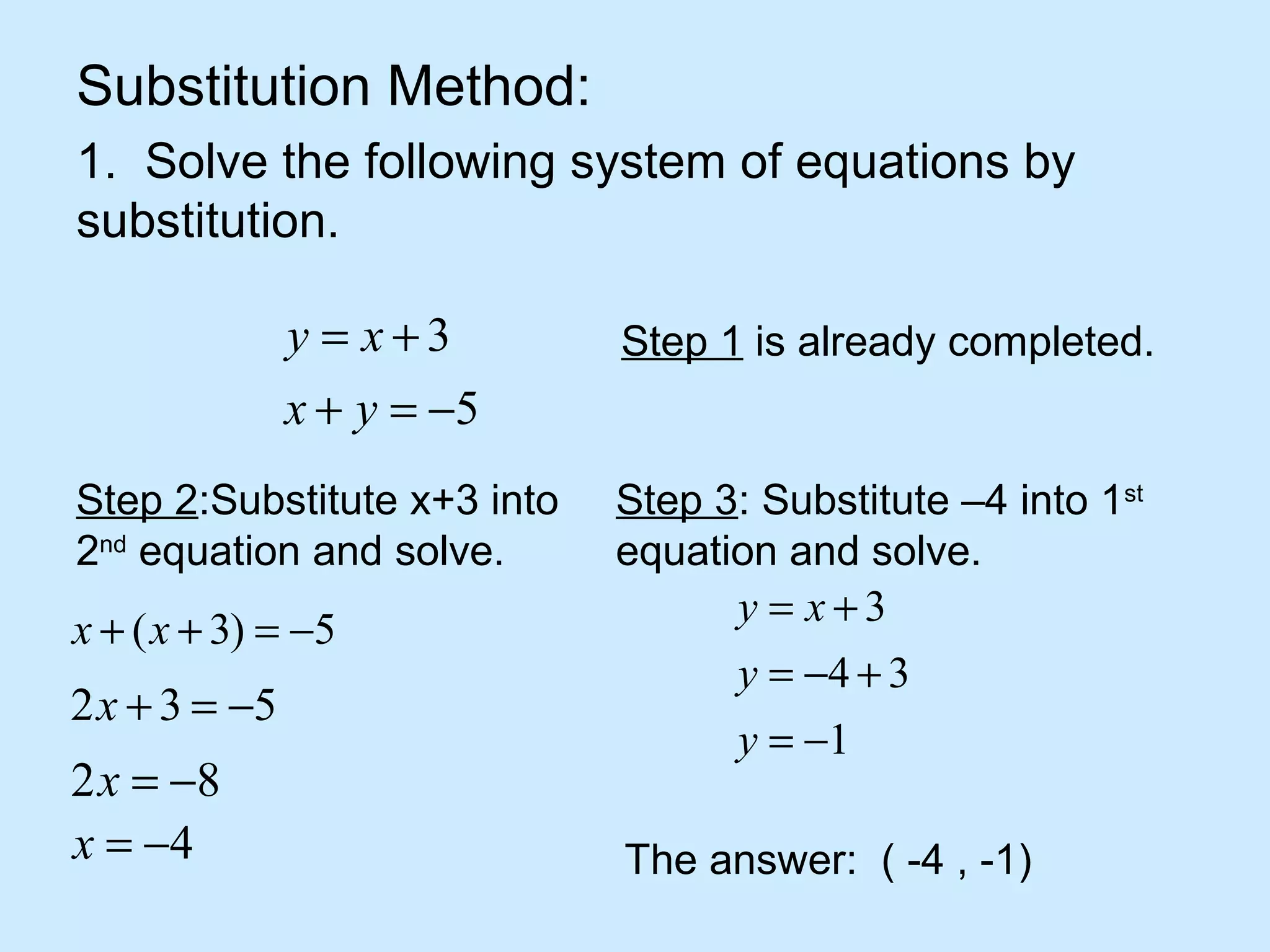 Solving systems of Linear Equations | PPT