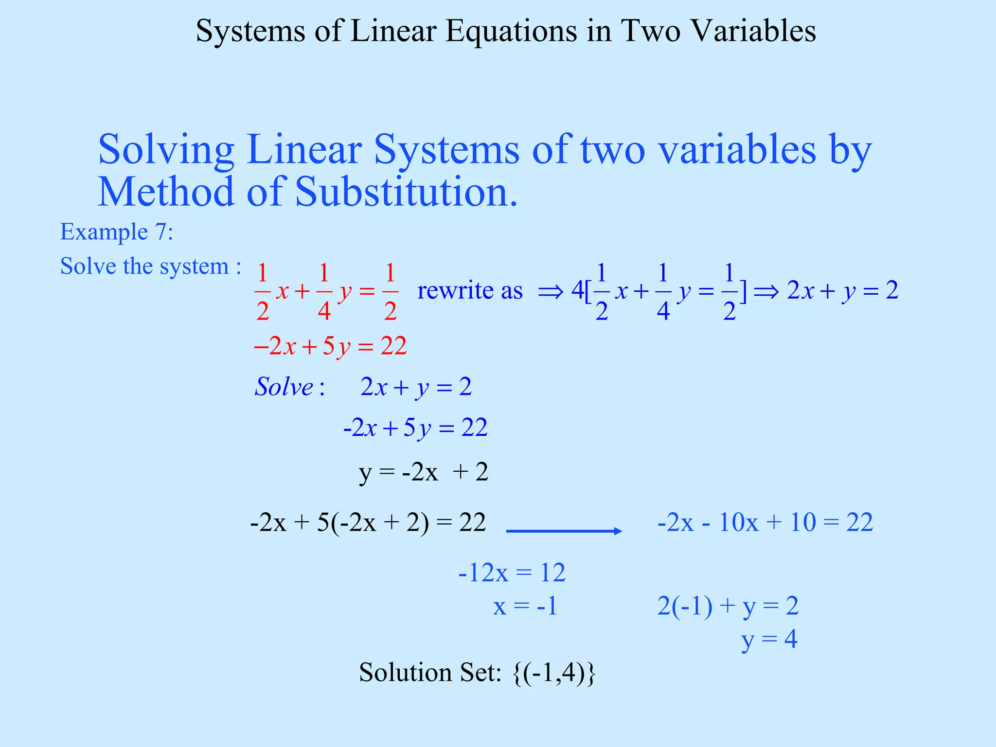 Solving systems of Linear Equations | PPT