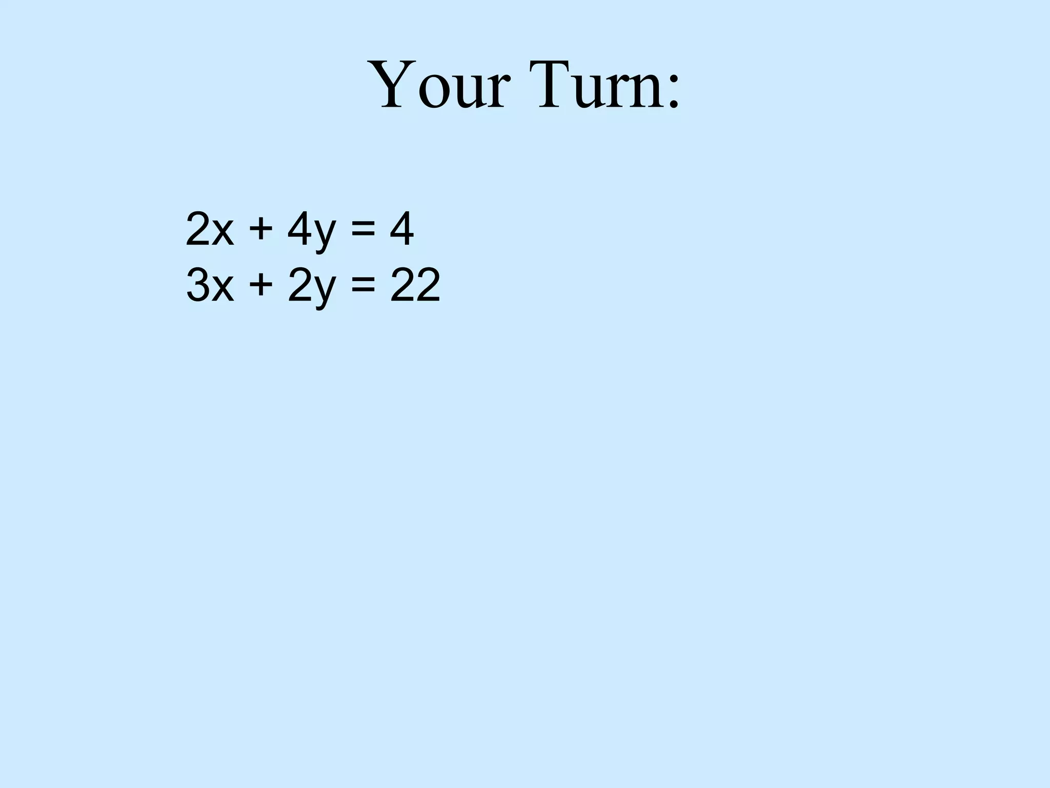 Solving Systems Of Linear Equations Ppt