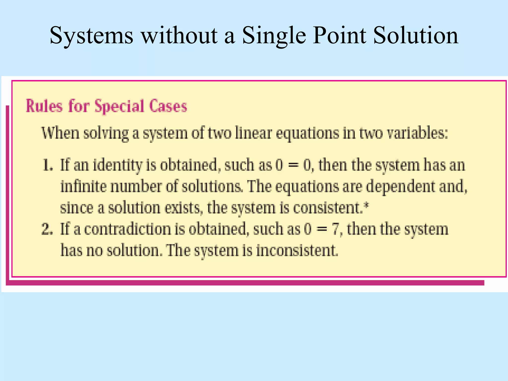Solving Systems Of Linear Equations Ppt