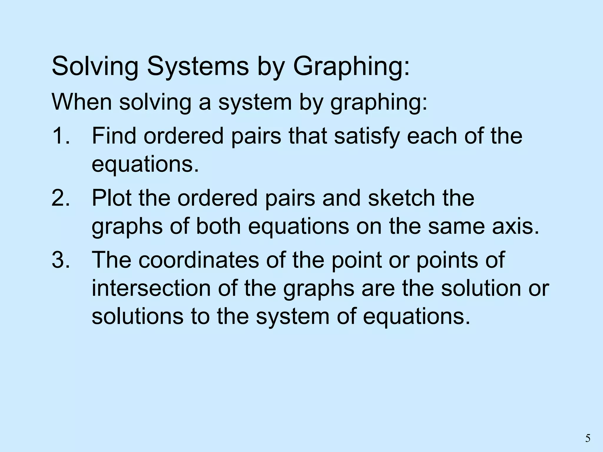 Solving Systems Of Linear Equations Ppt