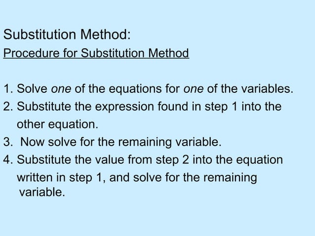 Solving systems of Linear Equations | PPT