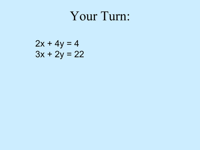 Solving systems of Linear Equations | PPT