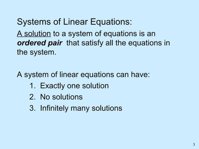 Solving systems of Linear Equations | PPT