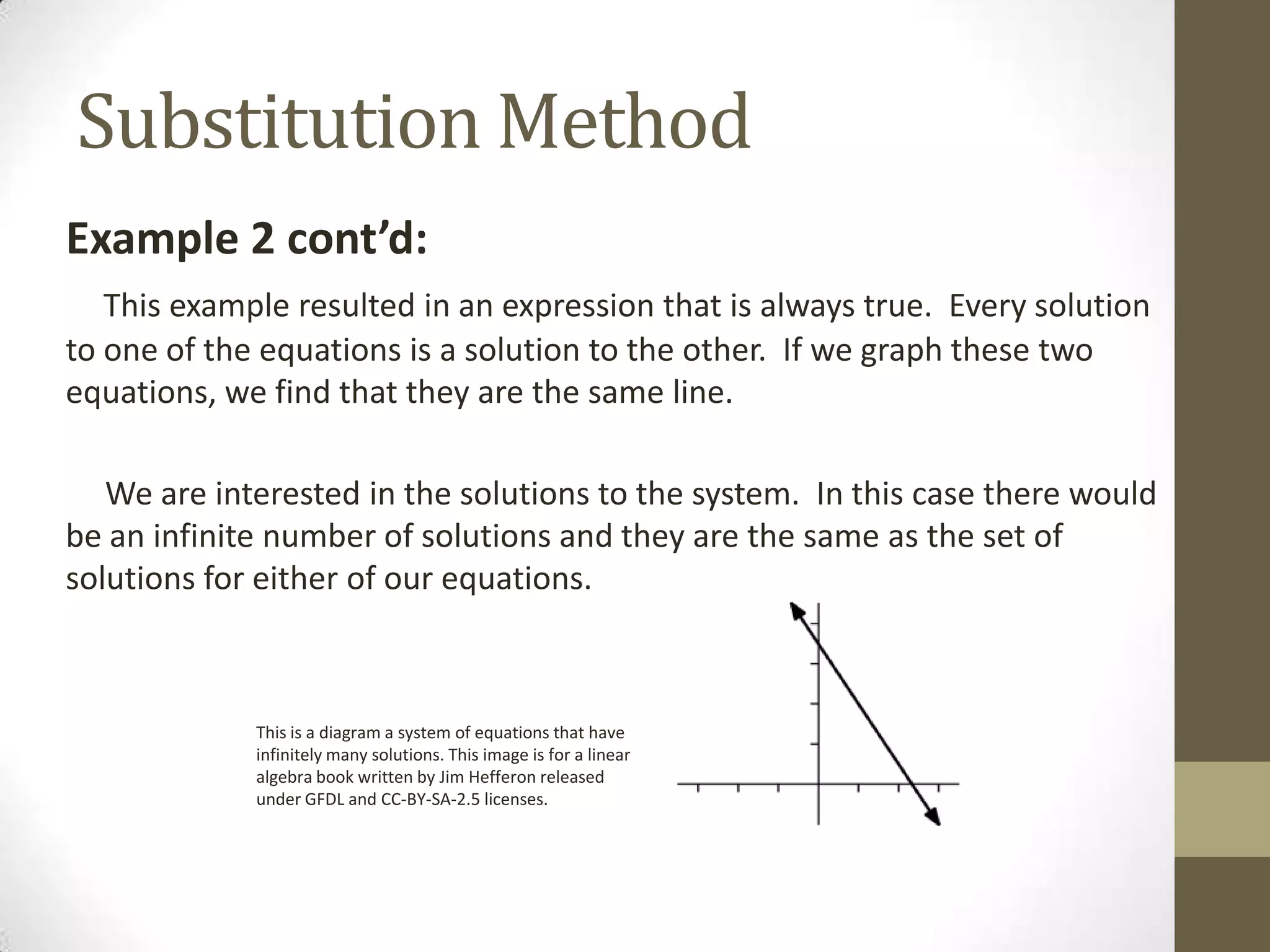 Solving systems of linear equations by substitution | PPT
