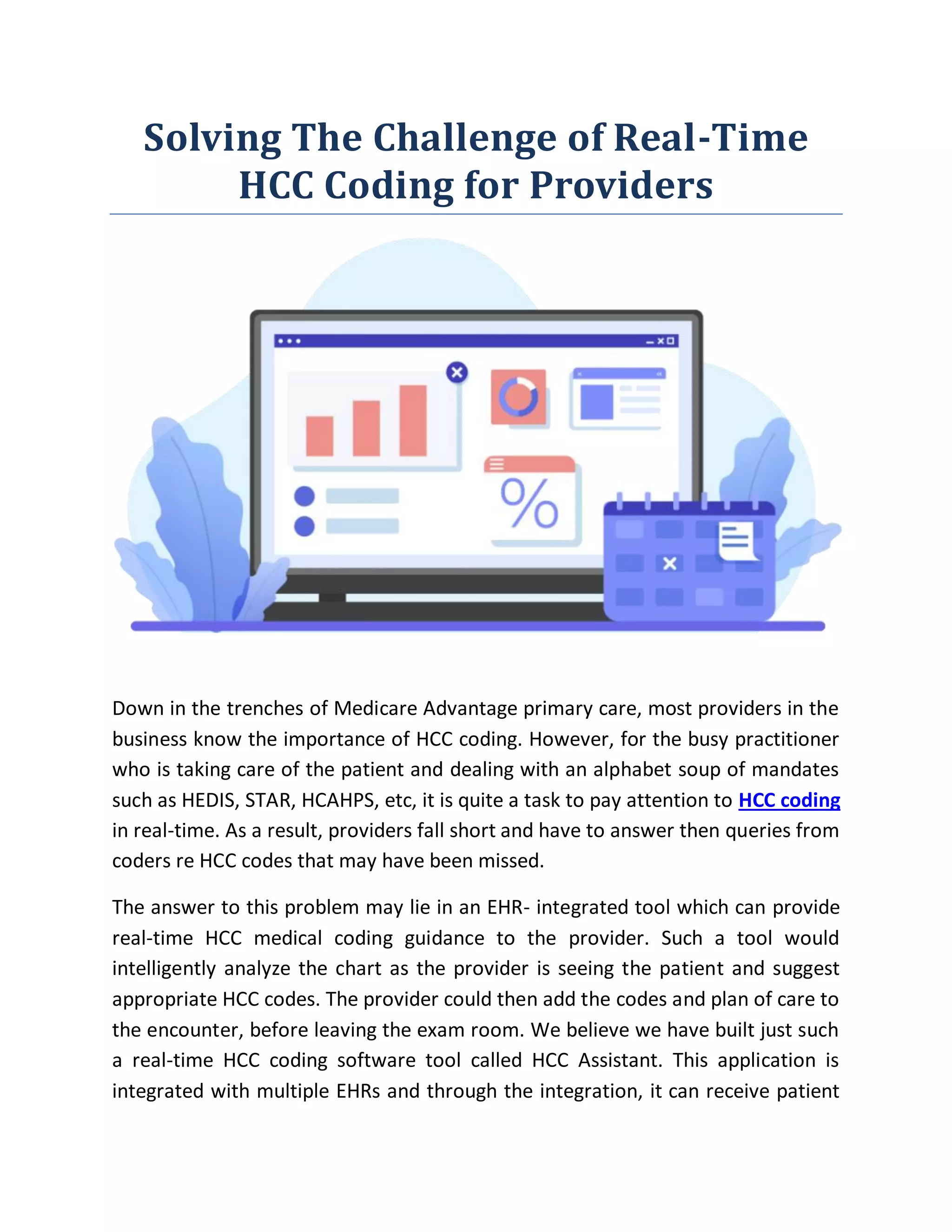 Solving The Challenge of Real-Time HCC Coding for Providers | PDF ...