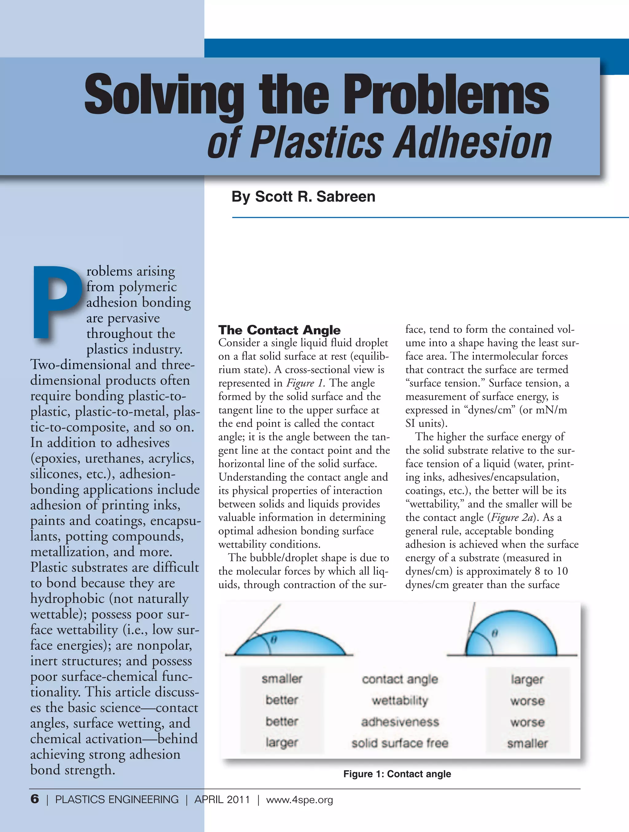 Solving The Problems Of Plastics Adhesion By Scott Sabreen | PDF