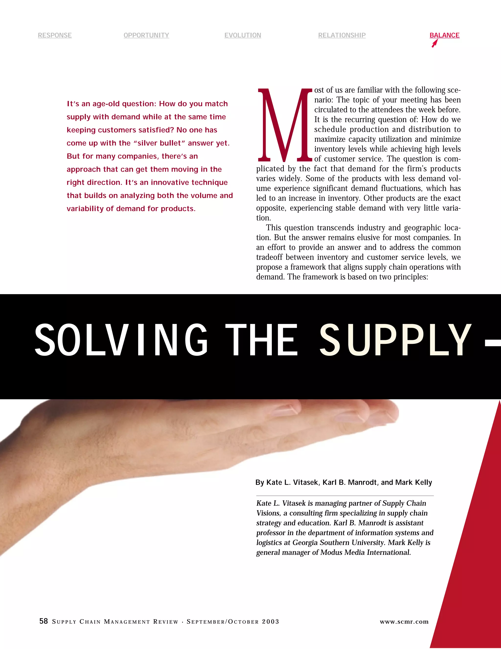 Solving The Supply Demand Mismatch | PDF