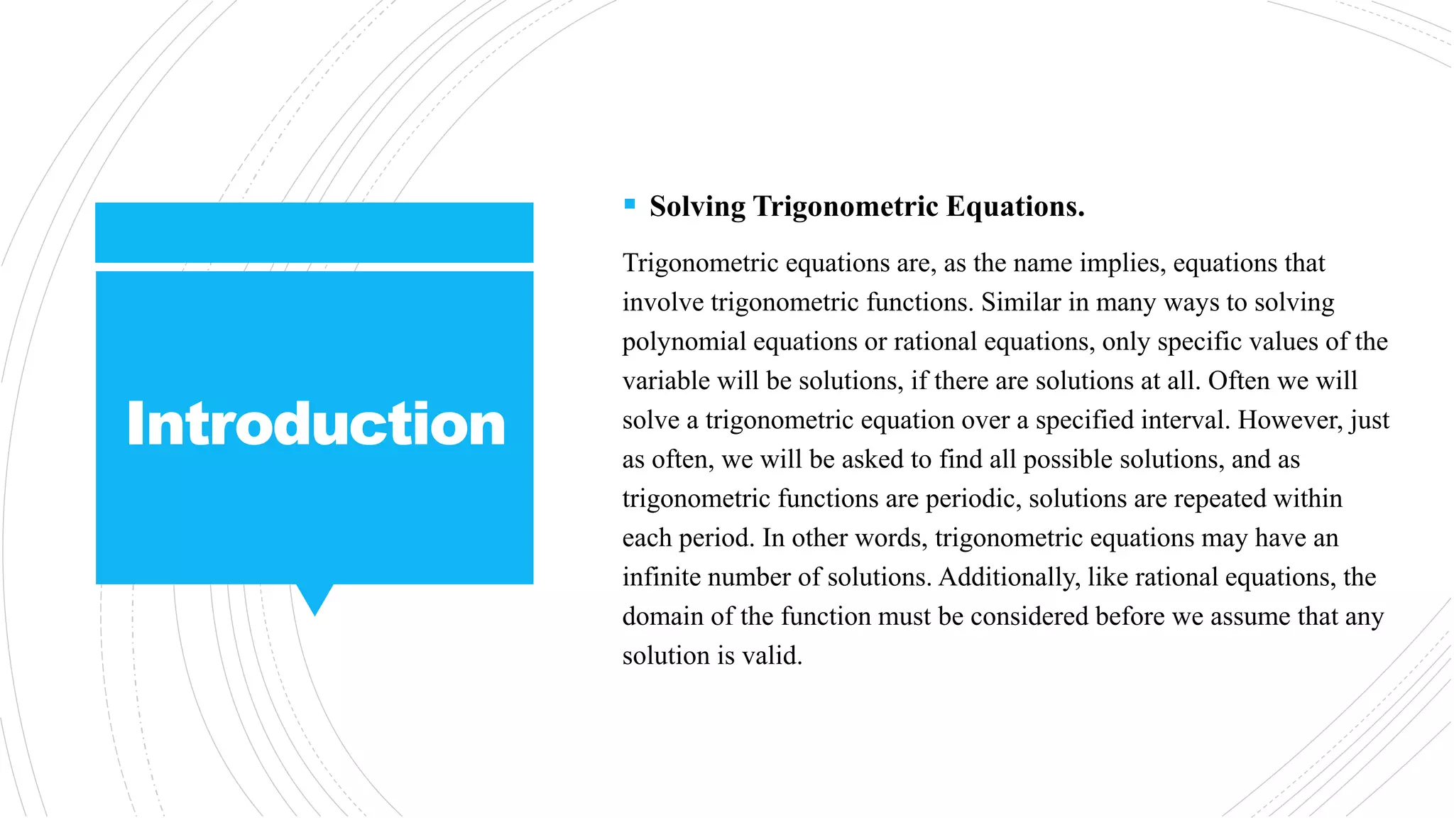 Solving trigonometric equations 1 | PPTX