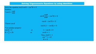 Solving trigonometric equations 2 | PPT