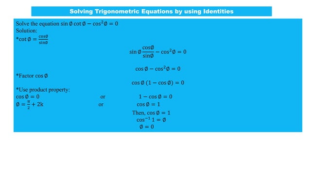 Solving trigonometric equations 2 | PPT