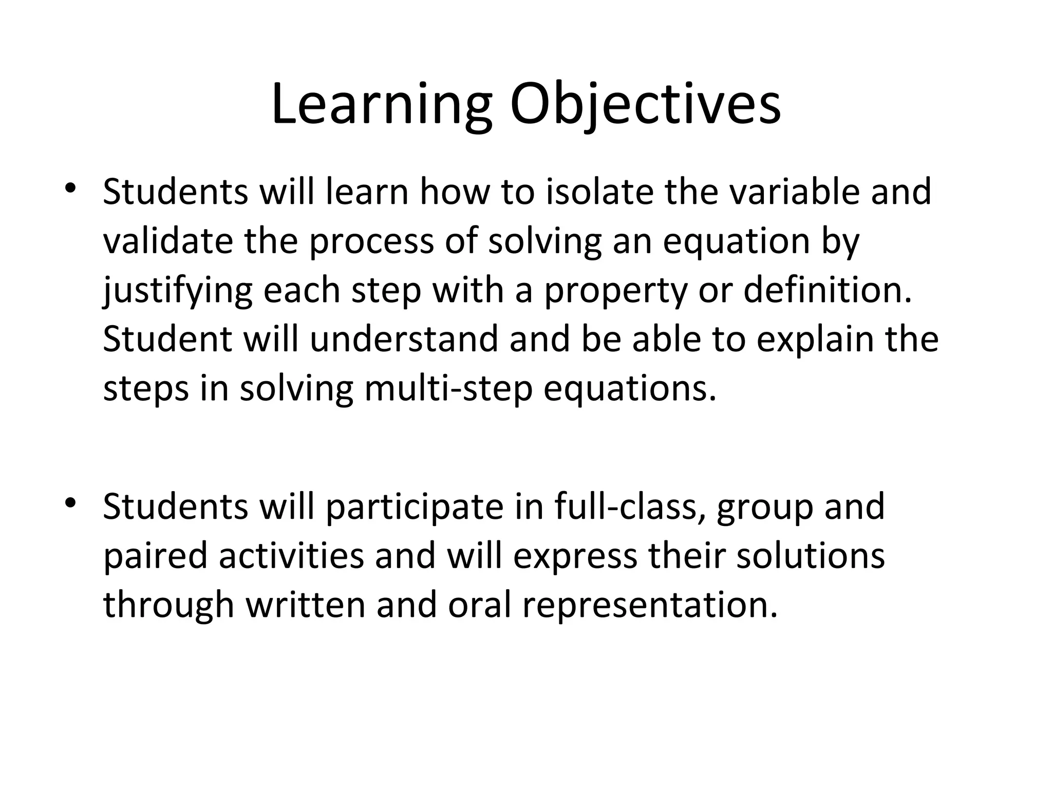 Solving two step equations | PPT