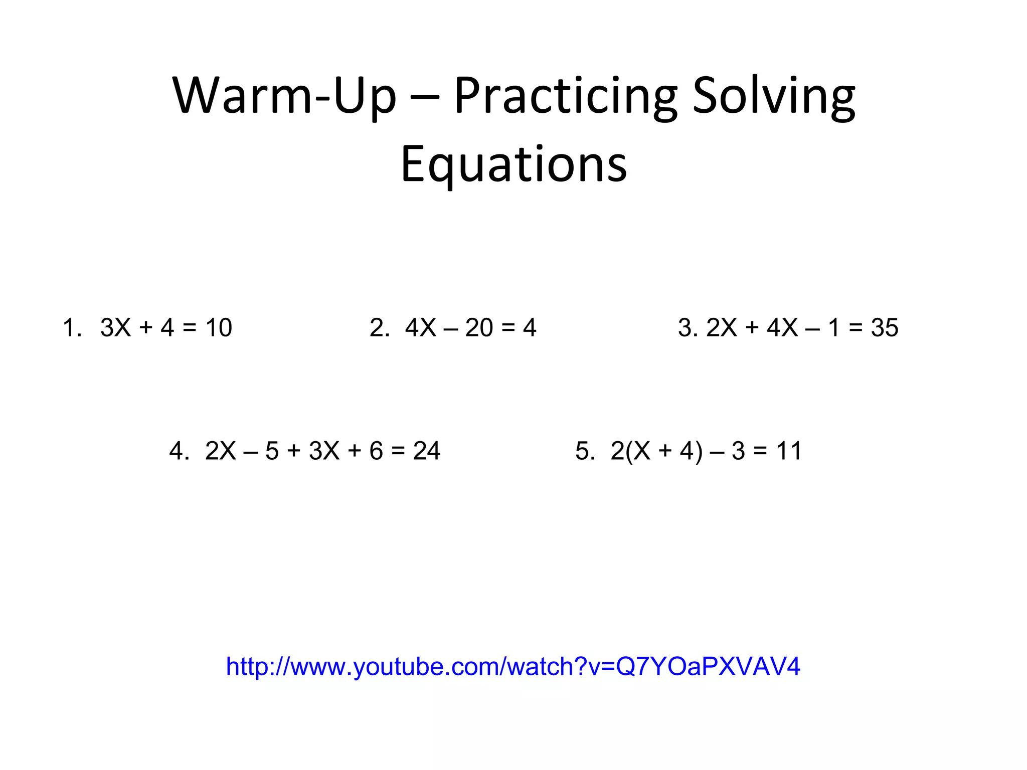 Solving two step equations | PPT