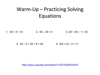 Solving two step equations | PPT