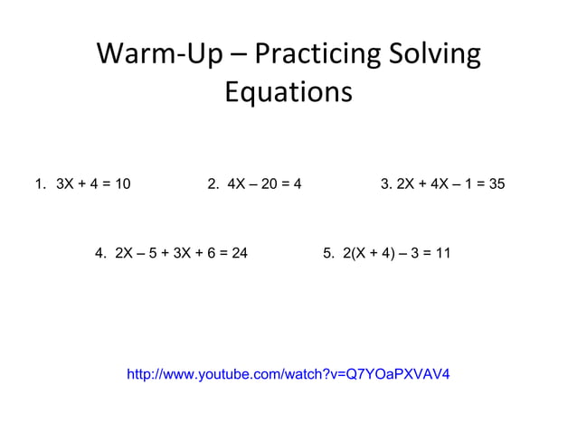 Solving two step equations | PPT