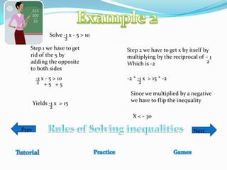 Solving two step inequalities ewrichey | PPSX