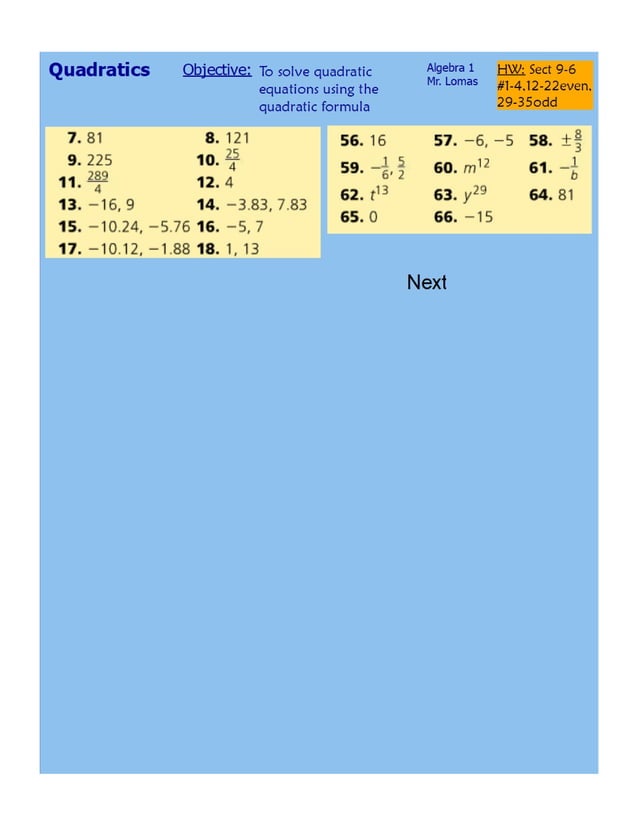 Solving using quadratic formula and discriminant | PDF