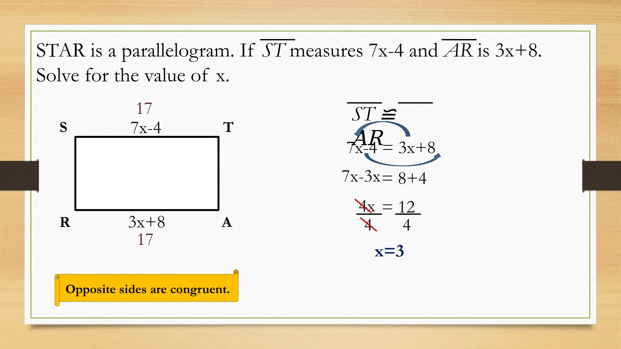 Solving with Parallelogram Properties.pptx