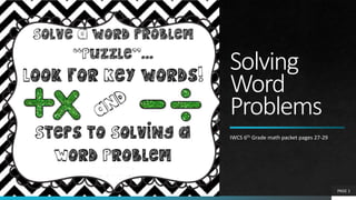Solving word problems | PPT