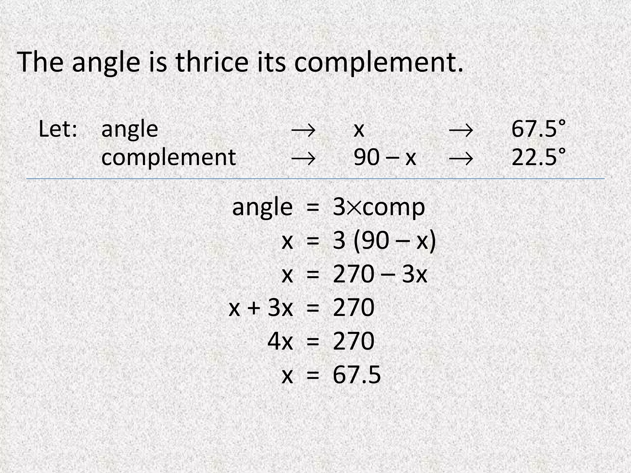 Solving word problems ~ complementary and supplementary angles | PPT