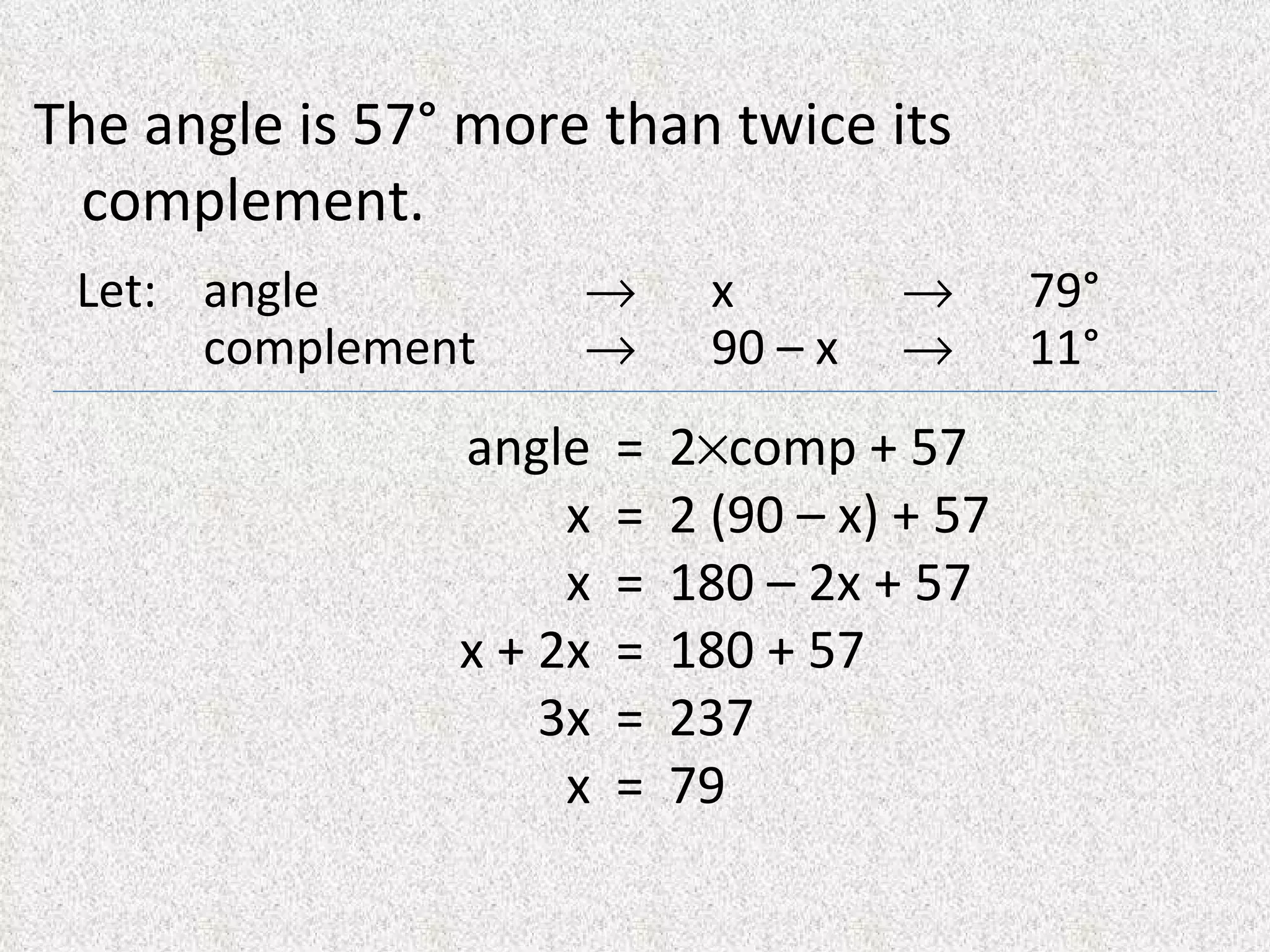 Solving word problems ~ complementary and supplementary angles | PPT
