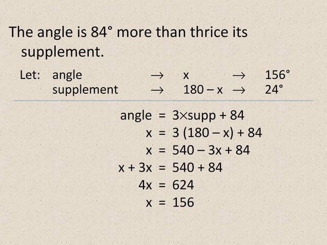 Solving word problems ~ complementary and supplementary angles | PPT ...