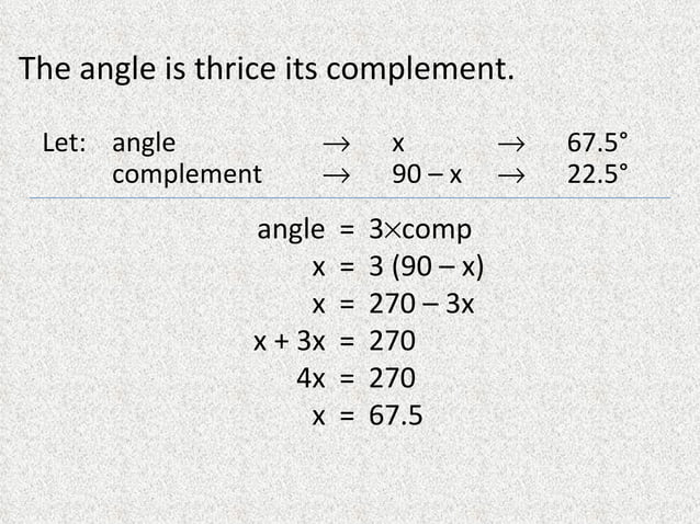Solving word problems ~ complementary and supplementary angles | PPT ...