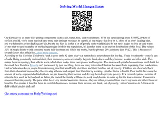 Solving World Hunger Essay | PPT