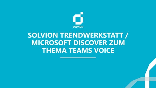 Solvion Trendwerkstatt Microsoft Teams Voice | PPT