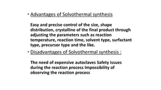 Solvothermal method mithibai college msc part 1 pradeep jaiswal | PPTX
