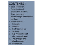 Solvothermal method mithibai college msc part 1 pradeep jaiswal | PPTX