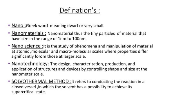 Solvothermal method mithibai college msc part 1 pradeep jaiswal | PPTX