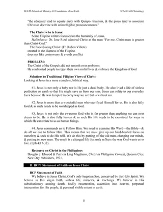 SOM 101-03 Foundations of Faith: Christology Workbook | PDF