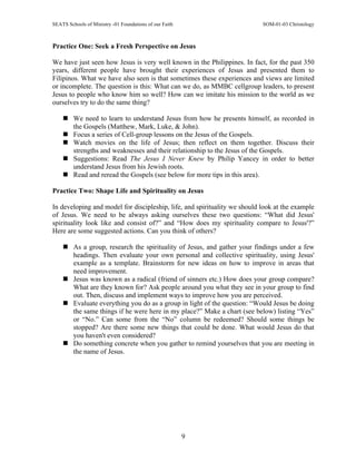 SOM 101-03 Foundations of Faith: Christology Workbook | PDF