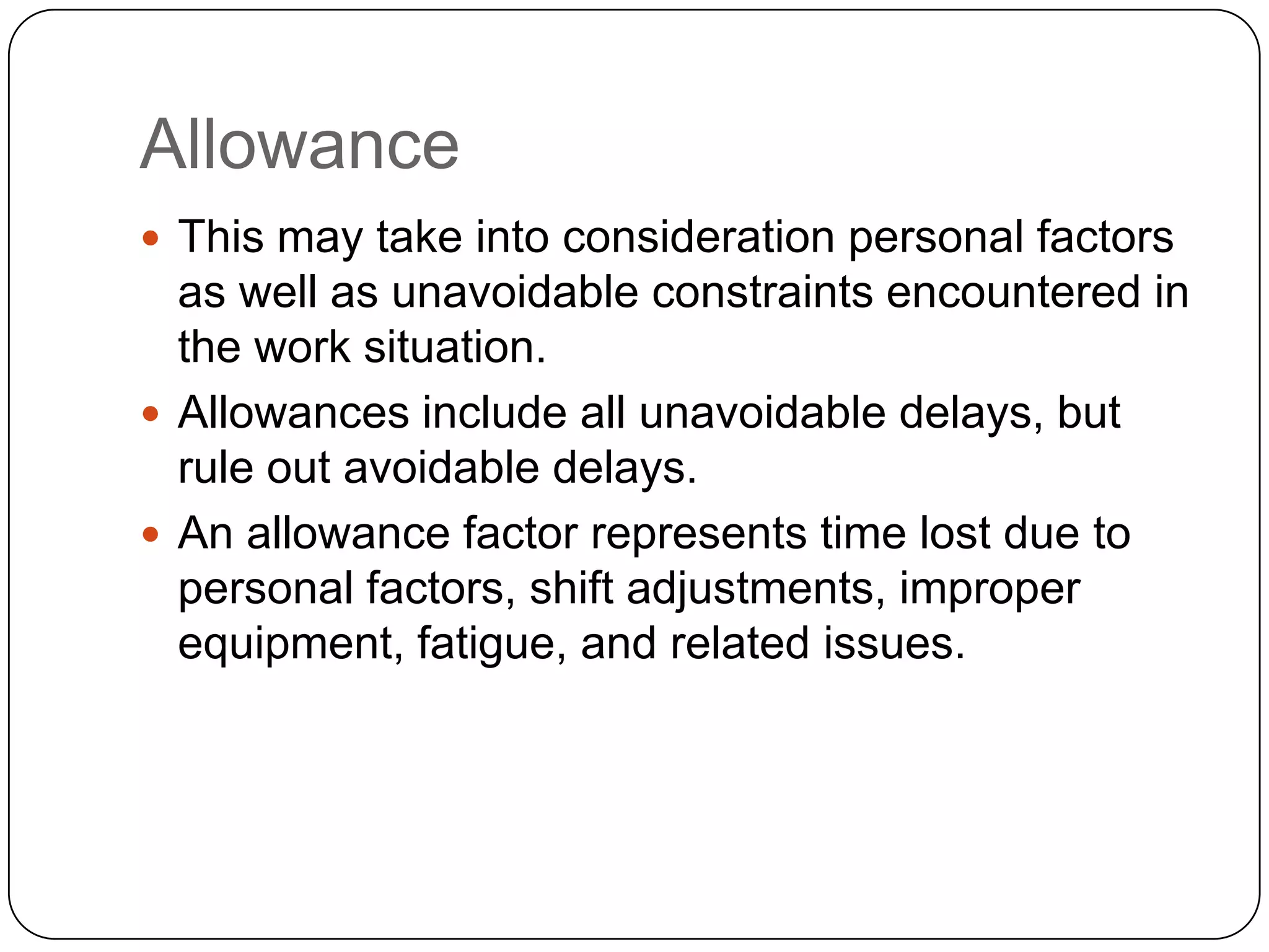 cycle time, normal time and standard allowance | PPTX