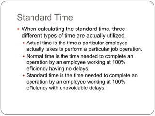 cycle time, normal time and standard allowance | PPTX