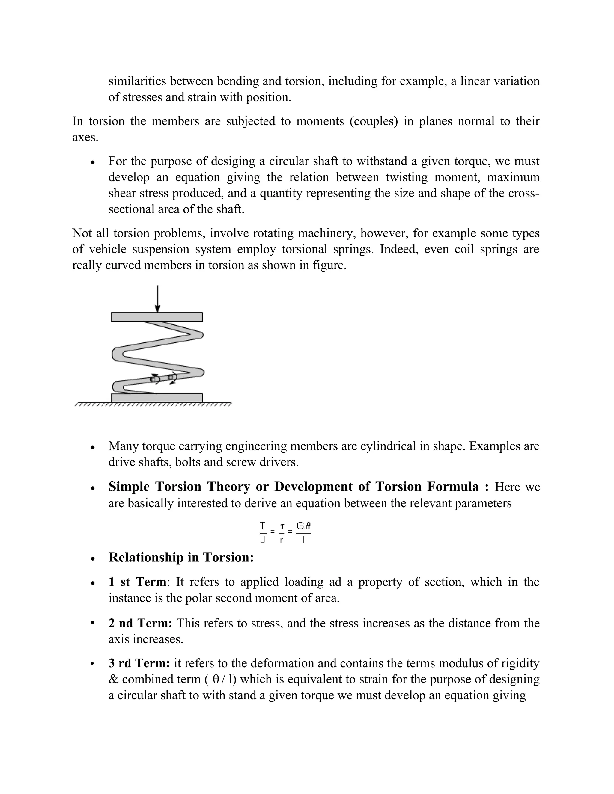 Torsion of circular shafts | PDF